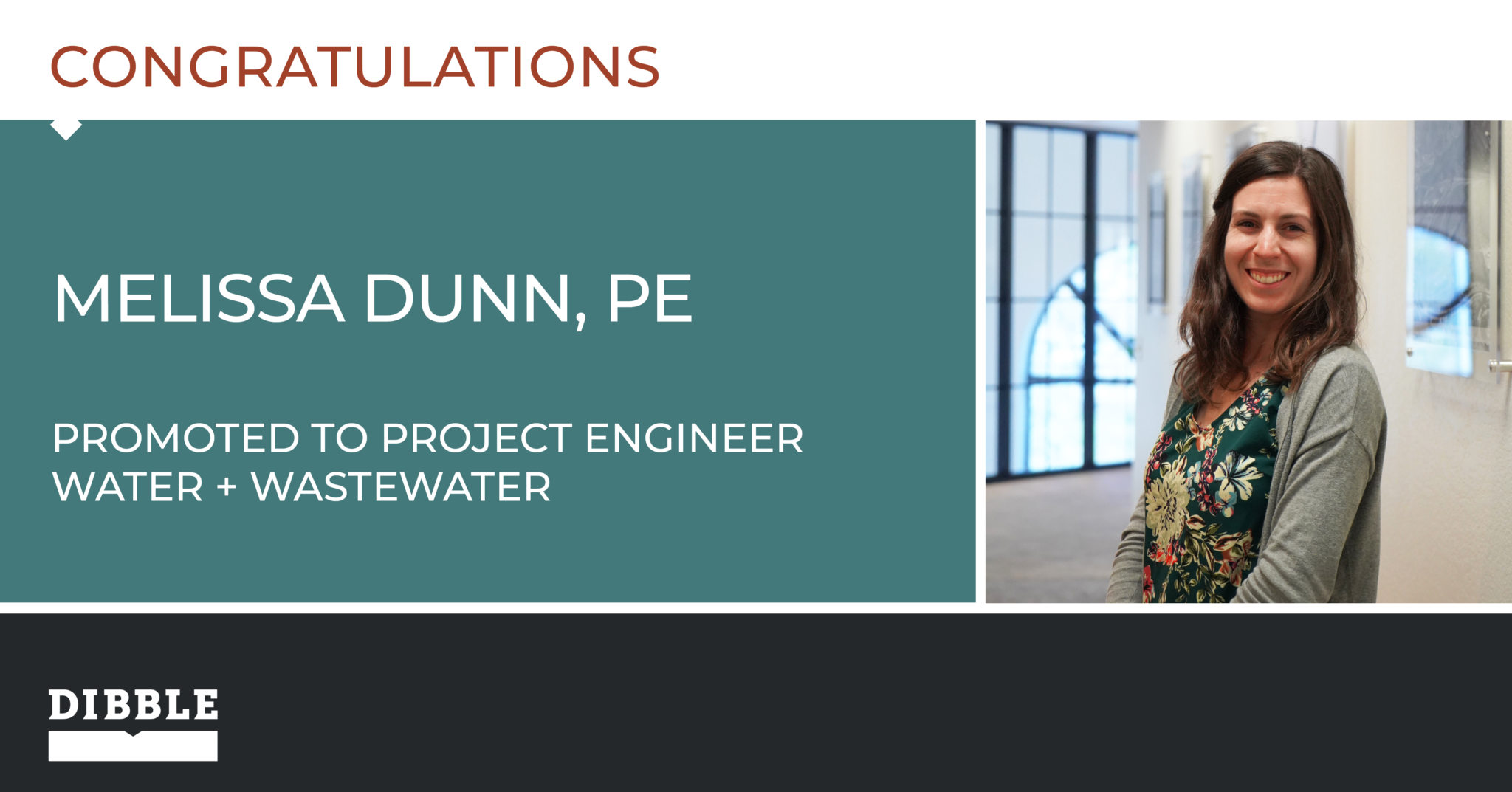 Congratulations Melissa Dunn, PE - Dibble